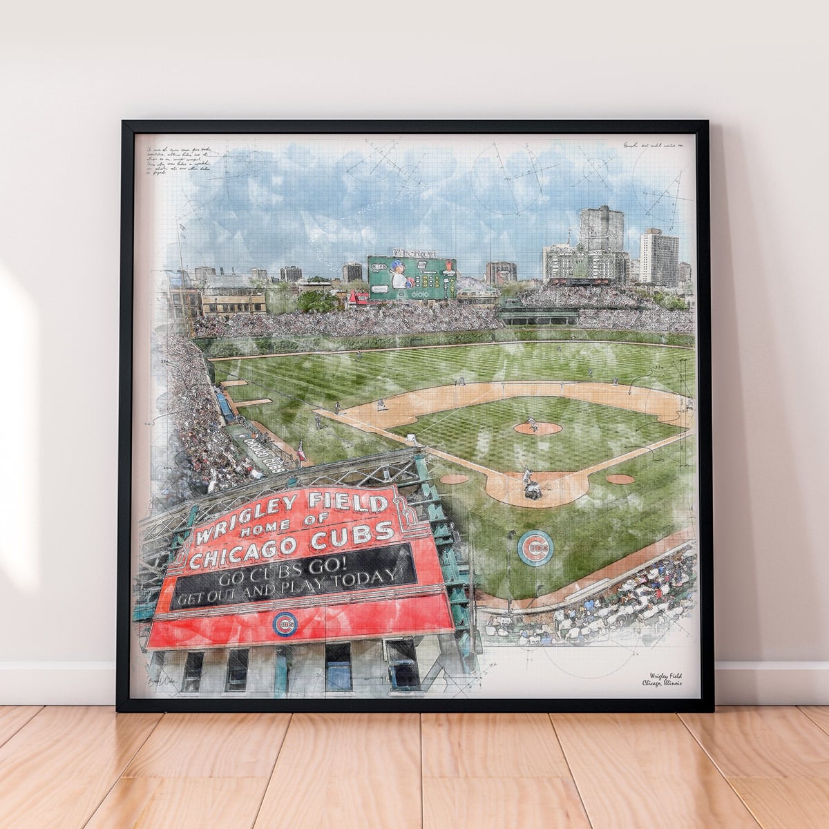 Wrigley Field Print - Chicago Cubs Baseball Stadium Art