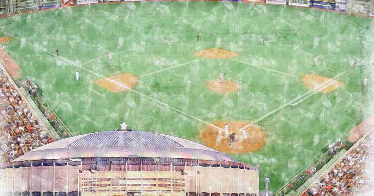Houston Astrodome Baseball Stadium Print, Houston Astros Baseball