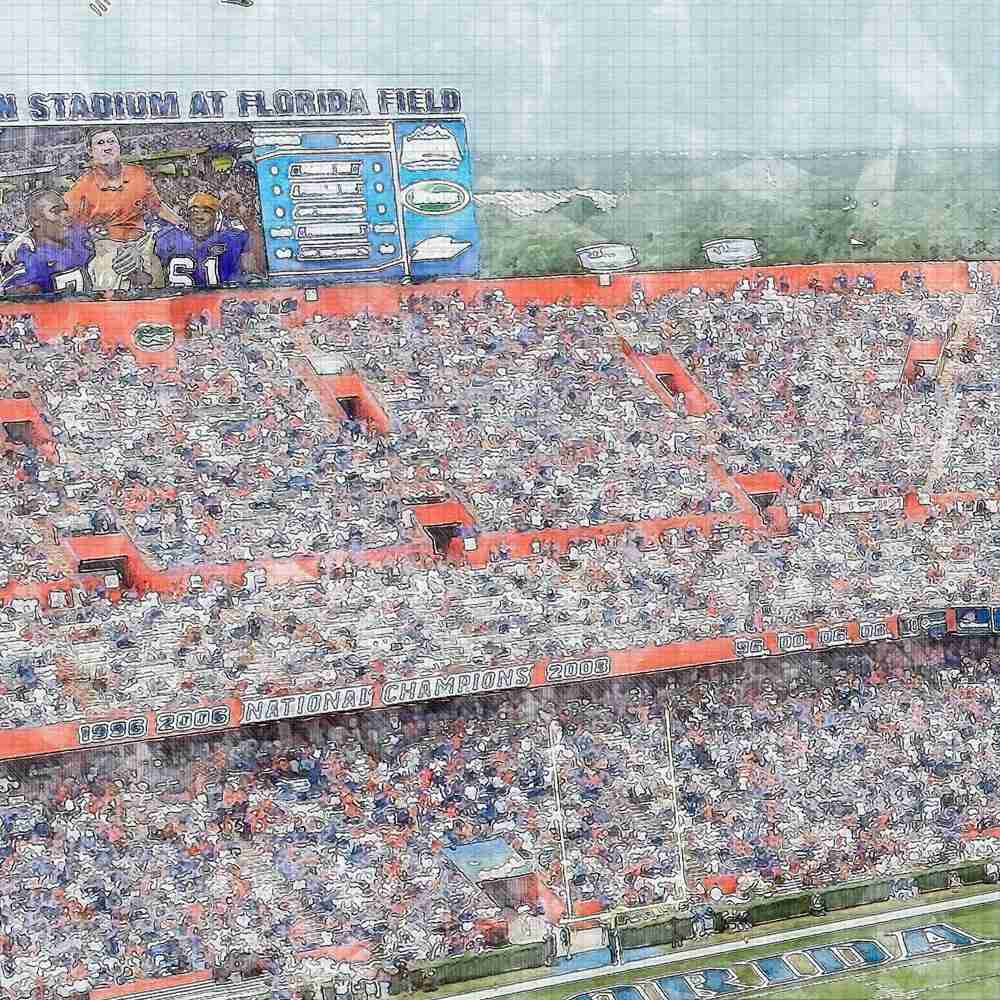 Florida Field at Ben Hill Griffin Stadium Print / Canvas Wall Art ...