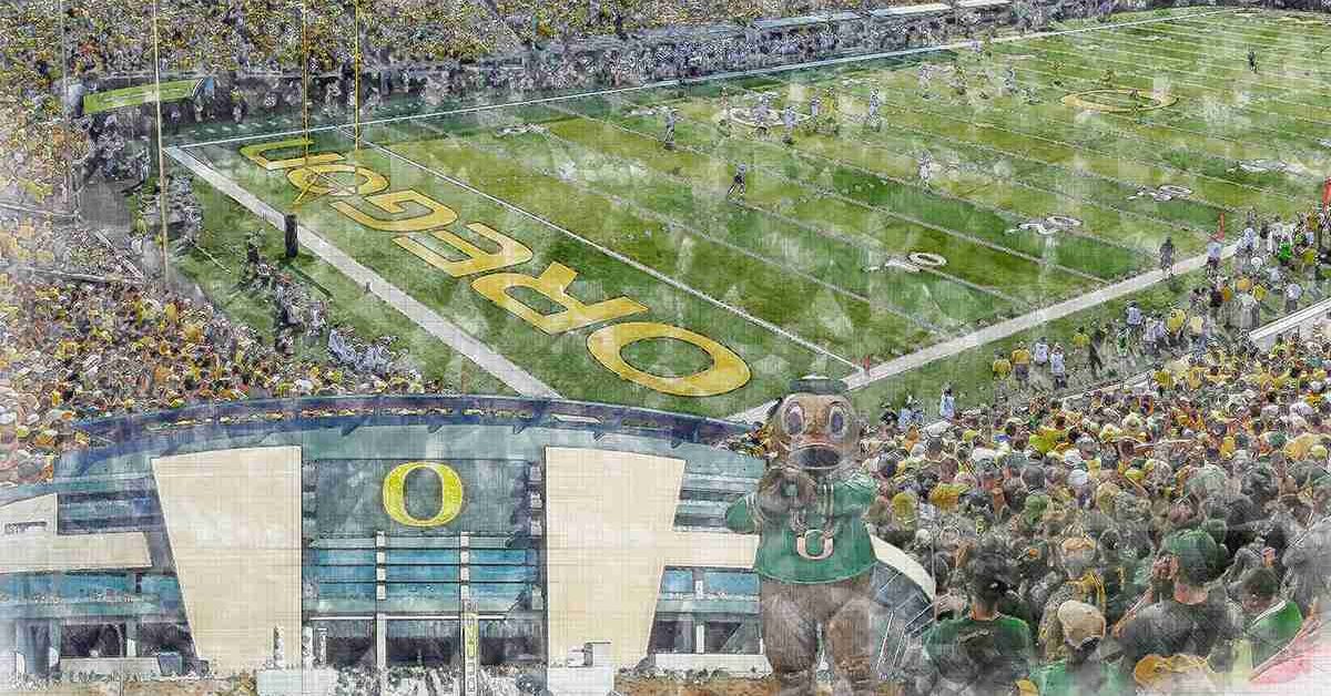 Autzen Stadium Print / Canvas Wall Art, Oregon Ducks College Football ...