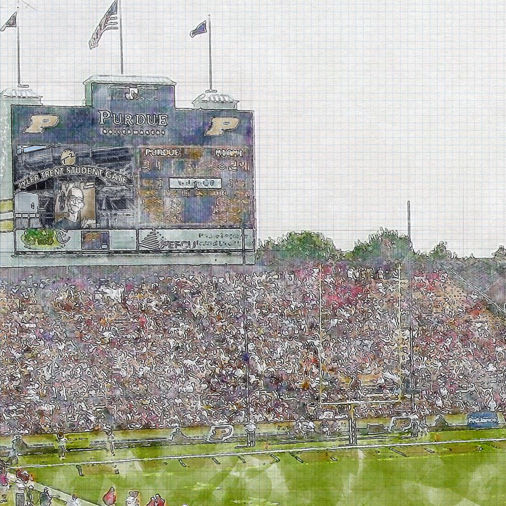 Ross-Ade Stadium Print / Canvas Wall Art, Purdue Boilermakers College ...