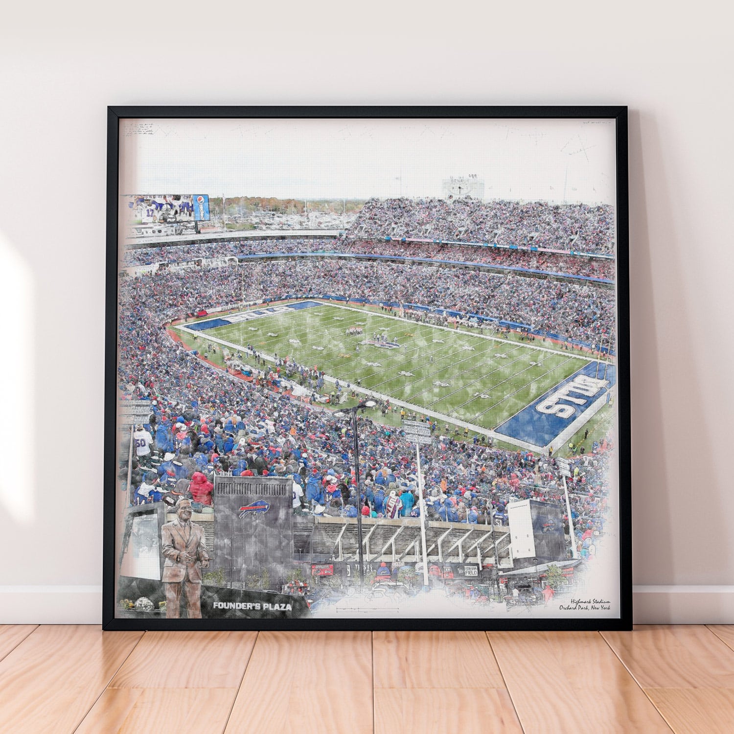 Highmark Stadium Print / Canvas Wall Art, Buffalo Bills Football ...