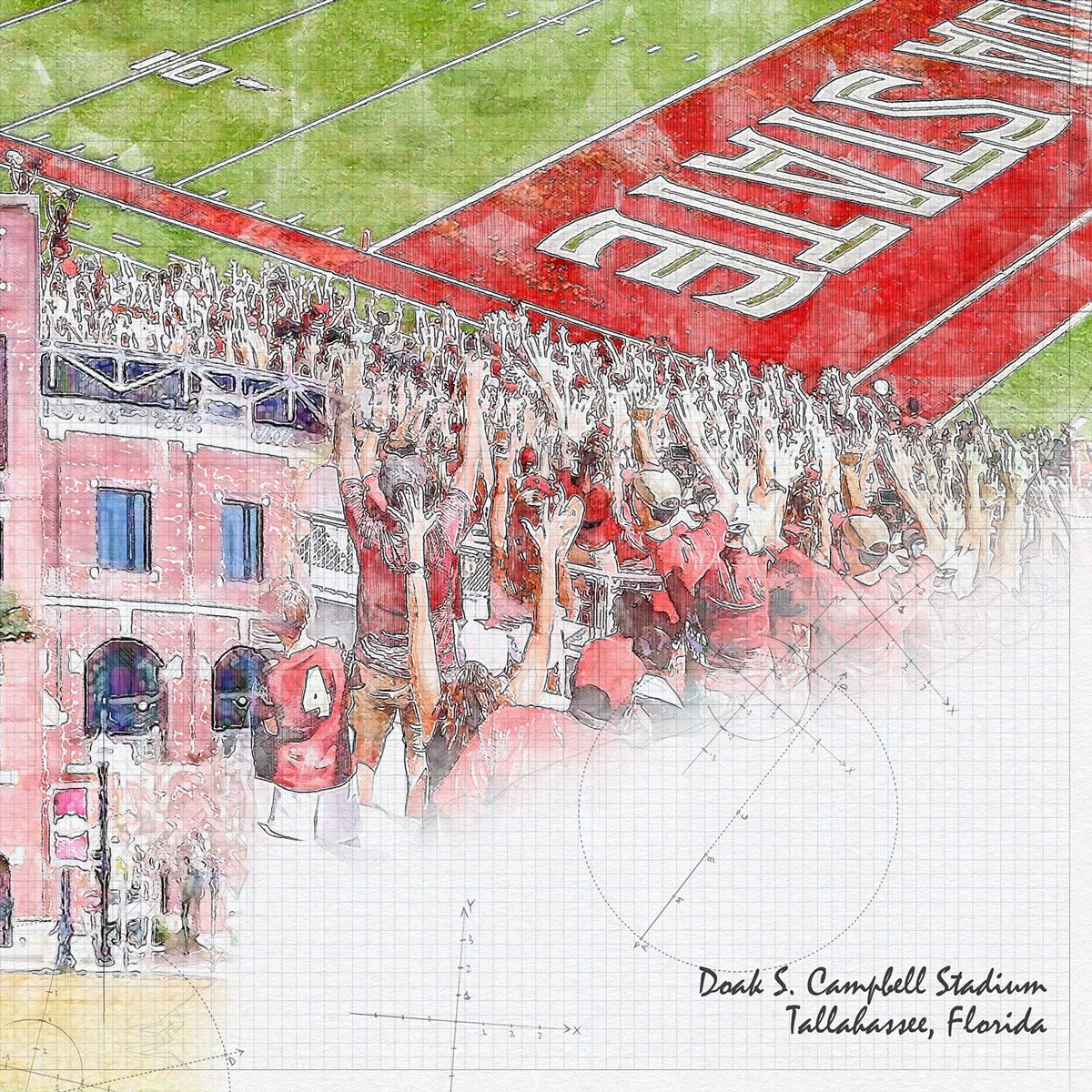 Doak S. Campbell Stadium Print / Canvas Wall Art, Florida State ...