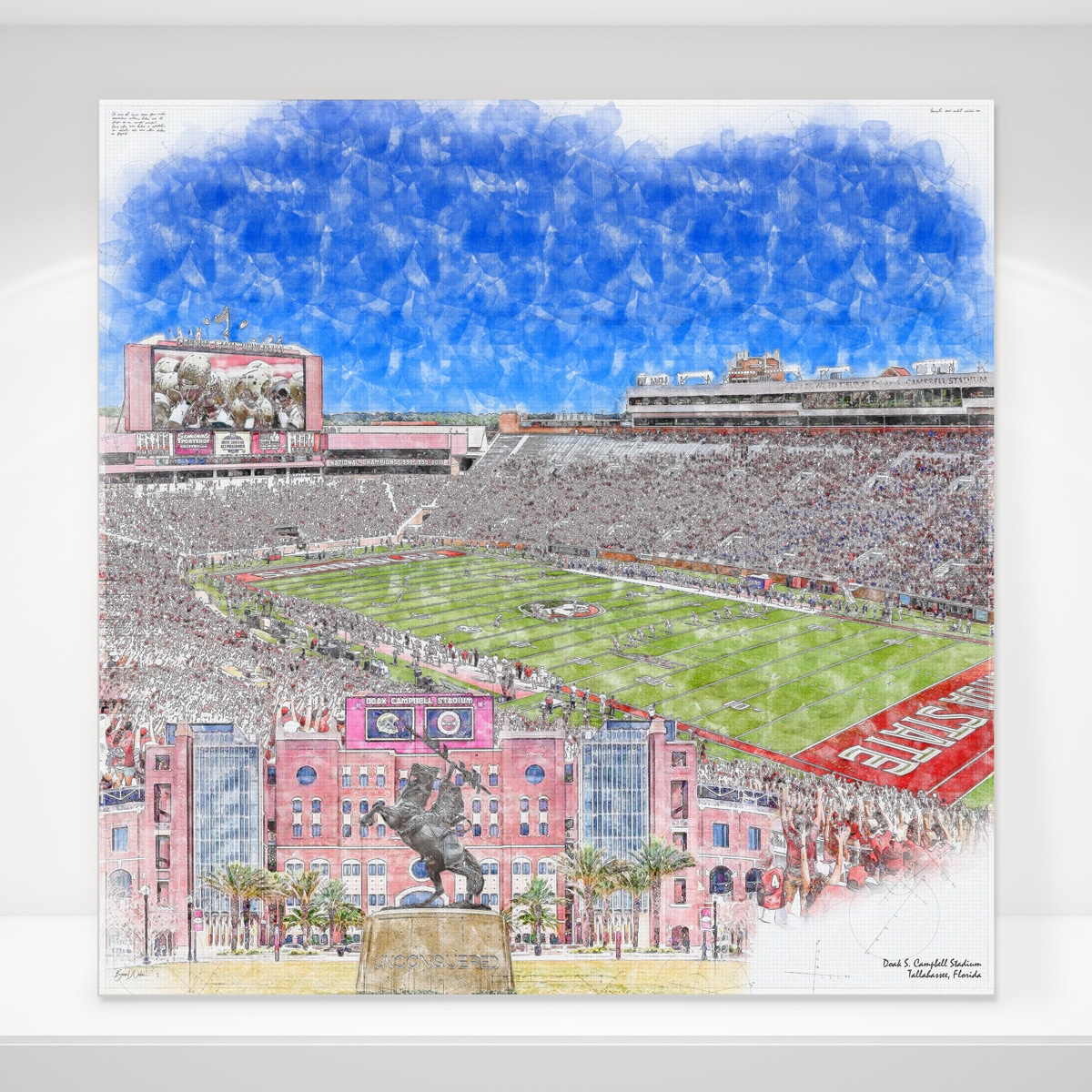 Doak S. Campbell Stadium Print / Canvas Wall Art, Florida State ...