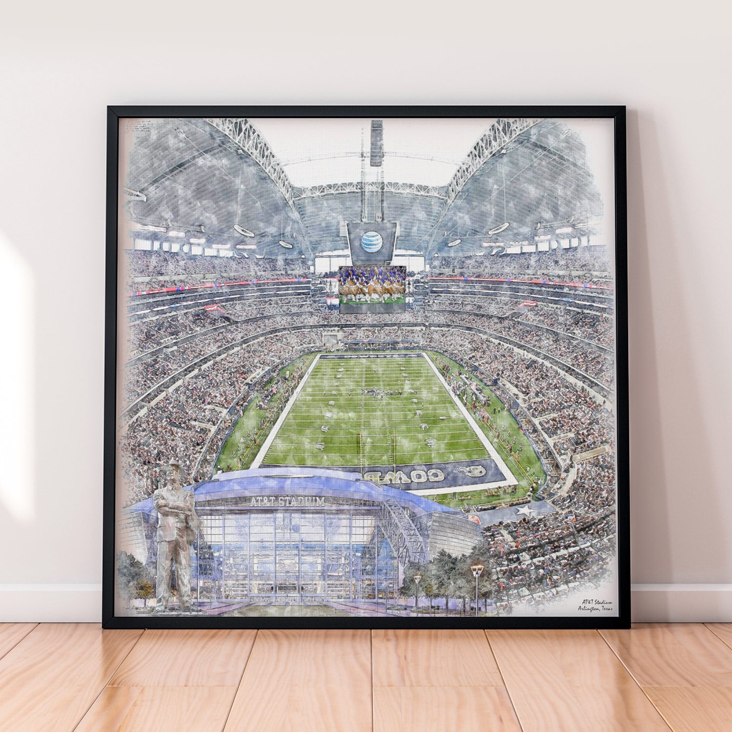 AT&T Stadium Print / Canvas Wall Art, Dallas Cowboys Football Stadium Art