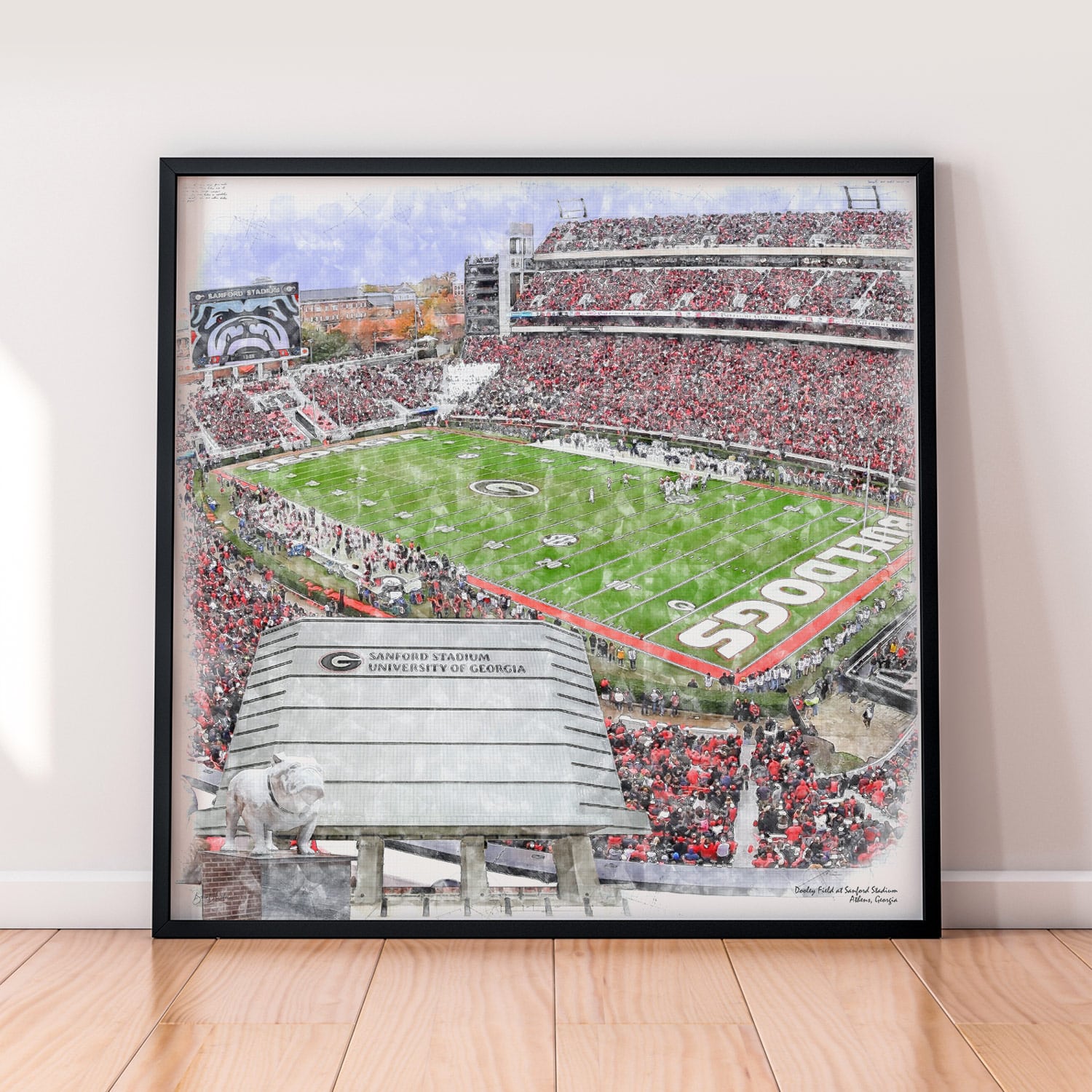Dooley Field at Sanford Stadium Print / Canvas Wall Art, University of ...