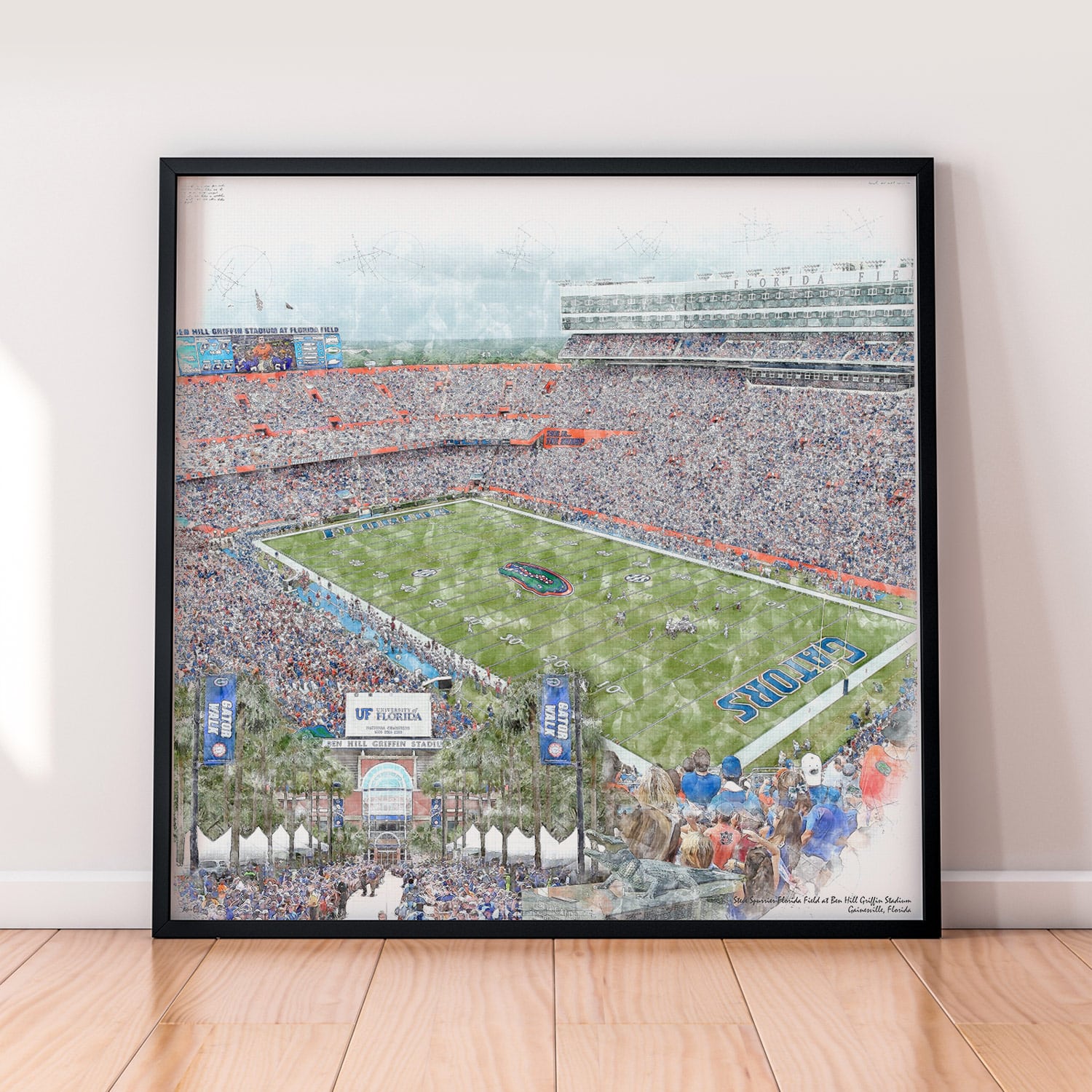 Florida Field at Ben Hill Griffin Stadium Print / Canvas Wall Art ...