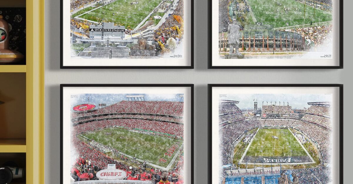 AFC East Football Stadium Prints, AFC East Football Stadium Wall Art